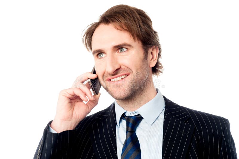 Handsome Business Male Communicating Stock Image - Image of company ...