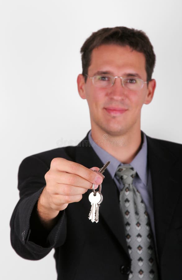 Handsome Business Man with Key Stock Image - Image of businessman ...