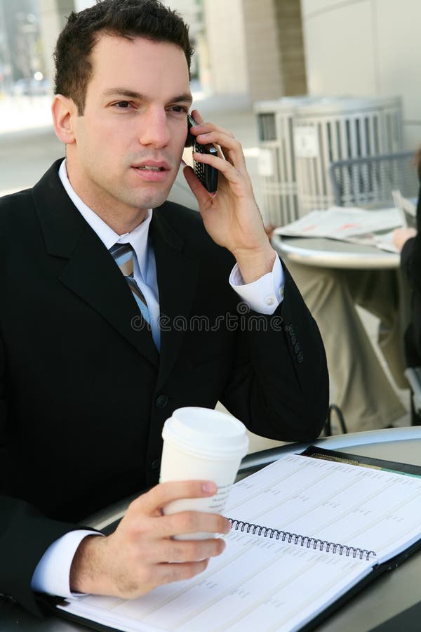 Handsome Business Man at Office Stock Image - Image of drink ...