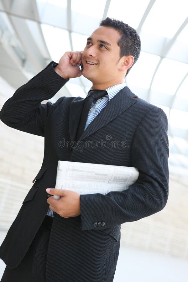 Handsome Business Man at Office Stock Photo - Image of light, mobile ...
