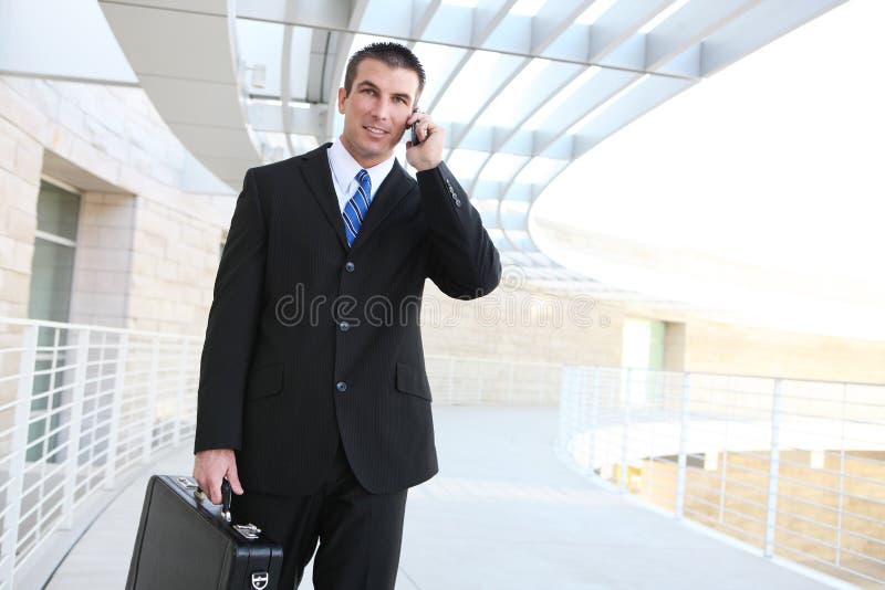 Handsome Business Man on Phone Stock Image - Image of adult ...