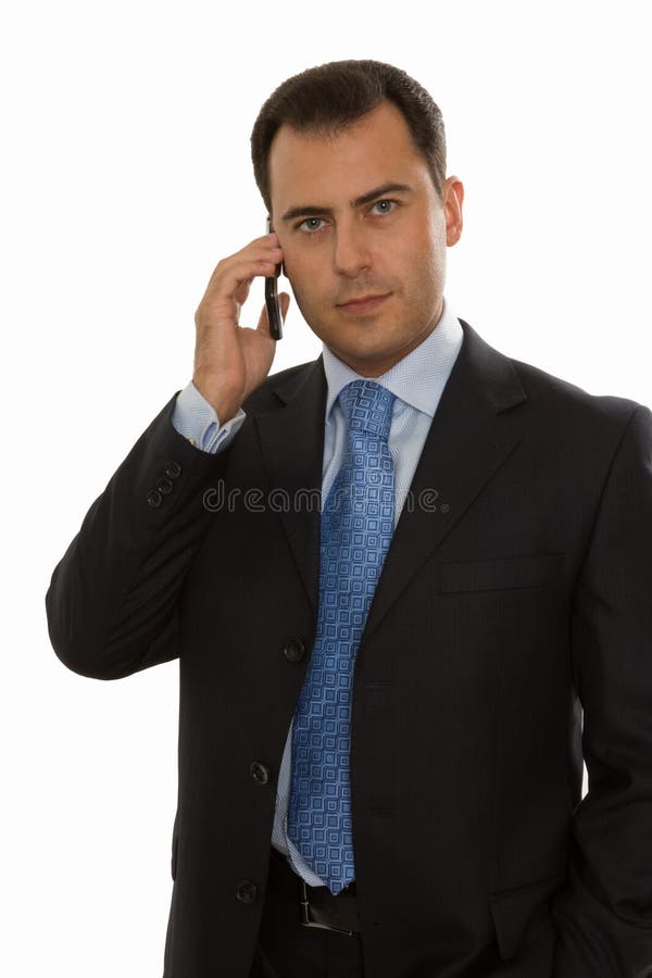 Handsome Business Man Talking on the Phone Stock Photo - Image of ...