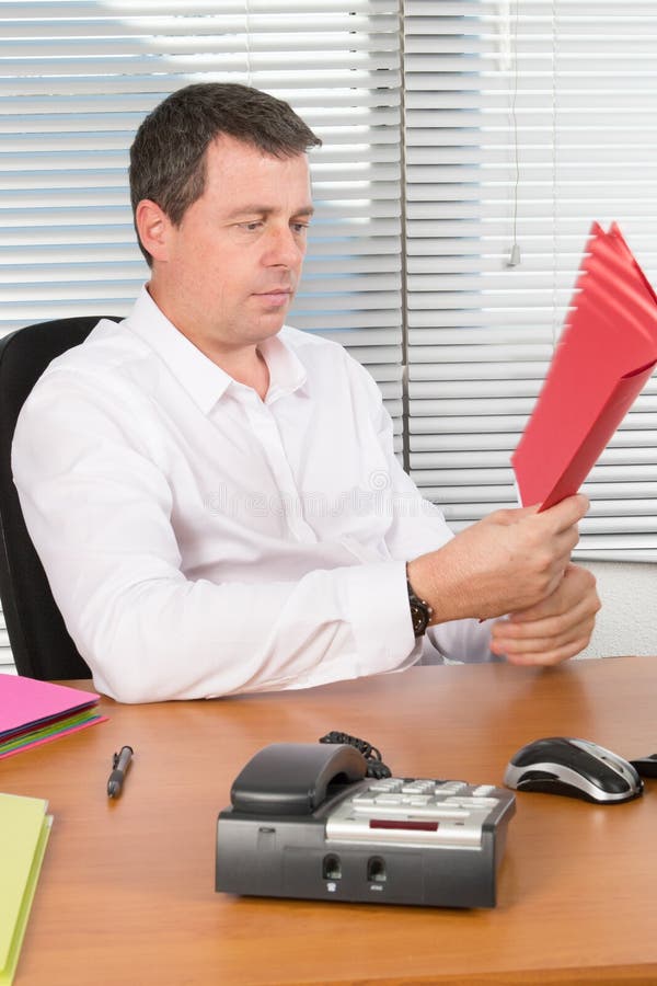 Handsome Business Man Thinking Working Stock Photo - Image of computer ...