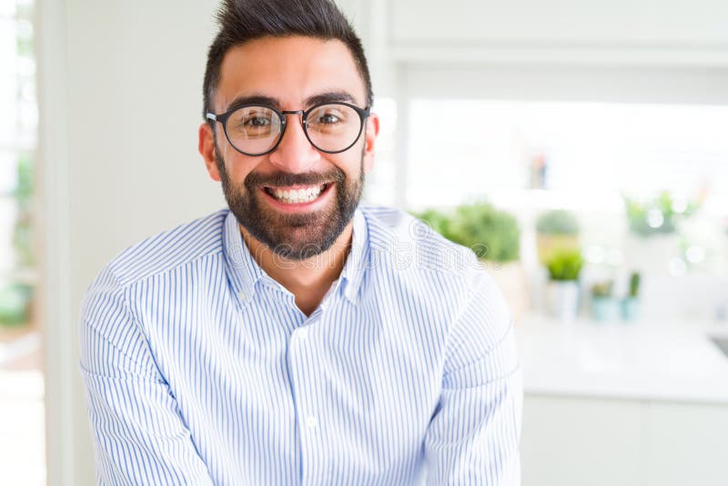 Handsome Business Man Wearing Glasses and Smiling Cheerful with ... Handsome Business Man Wearing Glasses and Smiling Cheerful with ...