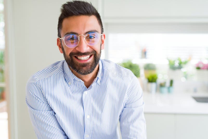 Handsome Business Man Wearing Glasses and Smiling Cheerful with ... Handsome Business Man Wearing Glasses and Smiling Cheerful with ...