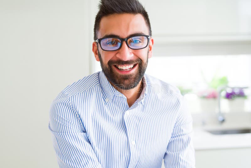 Handsome Business Man Wearing Glasses and Smiling Cheerful with ... Handsome Business Man Wearing Glasses and Smiling Cheerful with ...