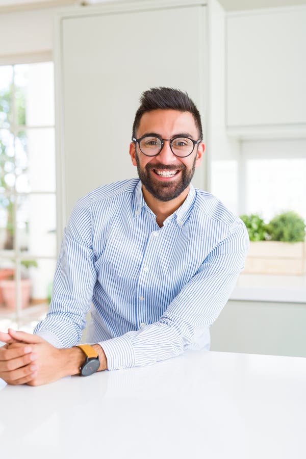 Handsome Business Man Wearing Glasses and Smiling Cheerful with ... Handsome Business Man Wearing Glasses and Smiling Cheerful with ...
