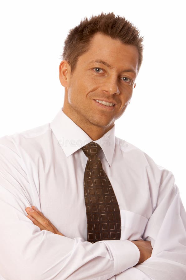 Handsome Businessman stock image. Image of studio, white - 5042443