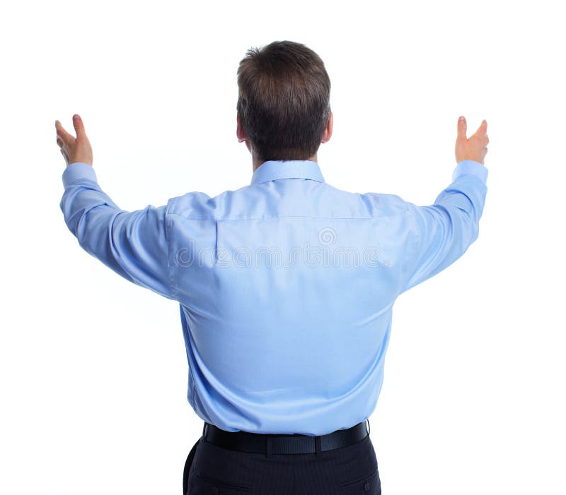 Handsome businessman back. stock photo. Image of company - 89857780