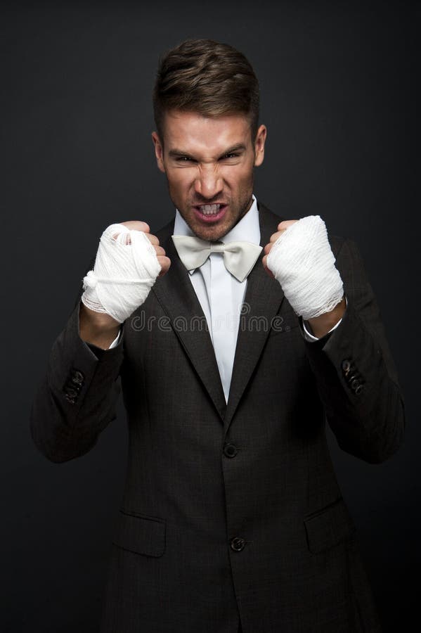 Handsome businessman boxer stock photo. Image of fighter - 35202536