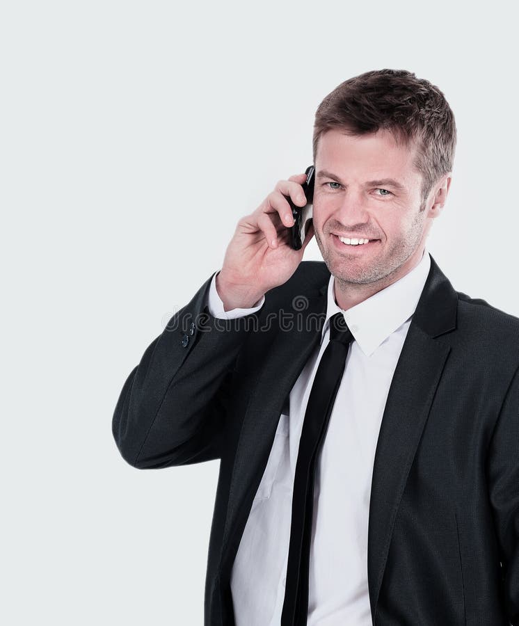 Handsome Business Man Calling Stock Image - Image of handsome, boss ...