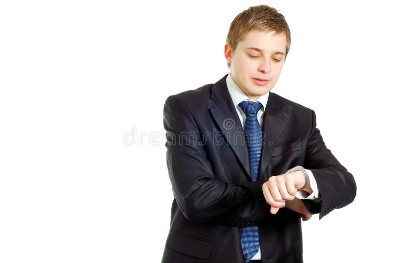 Businessman Looking at His Watch Stock Photo - Image of necktie, human ...