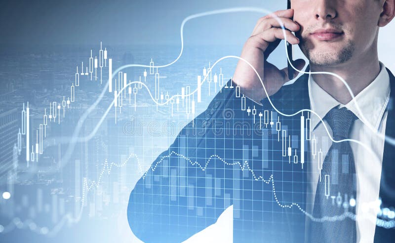 Handsome Trader in Suit in Crossed Arms Pose Dreaming about Posi Stock ...