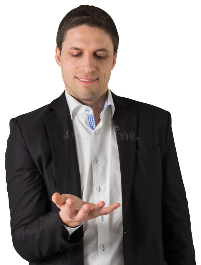 Handsome Businessman Holding Hand Out Stock Image - Image of ...