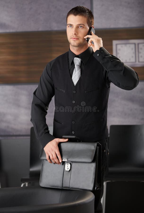 Handsome Businessman Traveling in Limousine Stock Photo - Image of ...