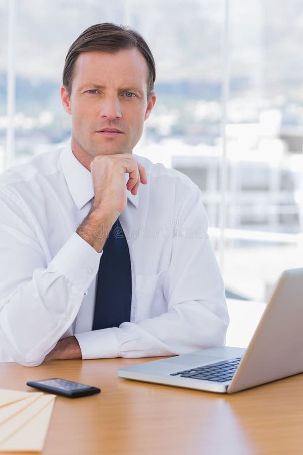 Handsome Businessman Posing in His Office Stock Photo - Image of ...