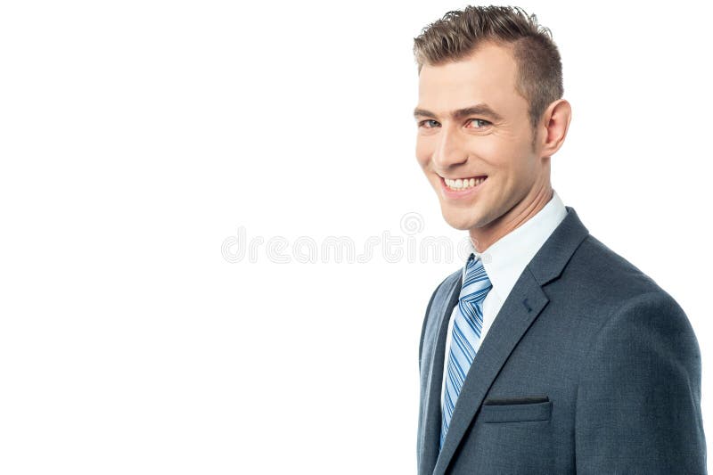 Handsome Businessman Smiling Stock Image - Image of smiling, modern ...