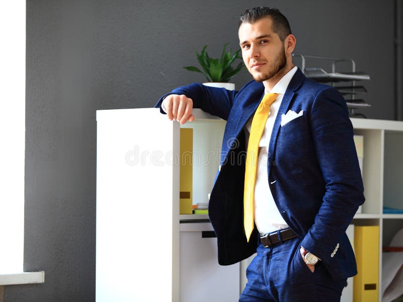 Handsome Businessman in Suit Looking at Camera Stock Photo - Image of ...