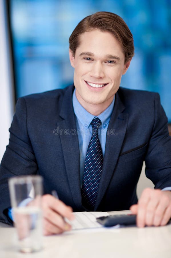 Handsome Businessman at Work Stock Photo - Image of digital, executive ...