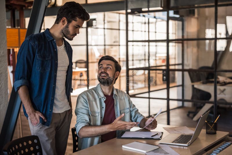 Handsome Businessmen Working Stock Photo - Image of examine, management ...
