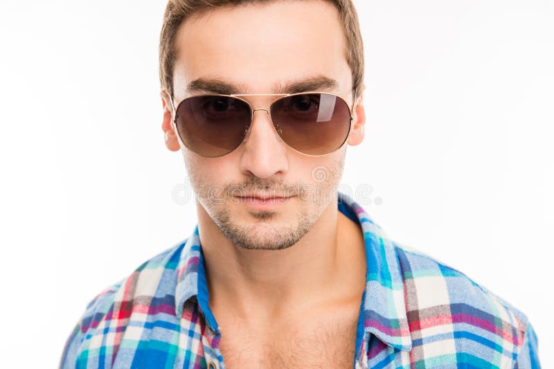 Handsome Calm Man with Glasses Stock Image - Image of hair, eyewear ...