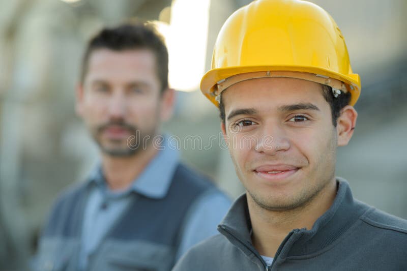 Handsome Cheerful Male Engineer Smiling To Camera Stock Image - Image ...