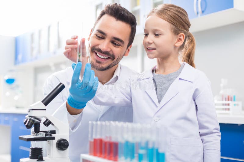 Handsome Cheerful Man Working in the Lab Stock Image - Image of ...