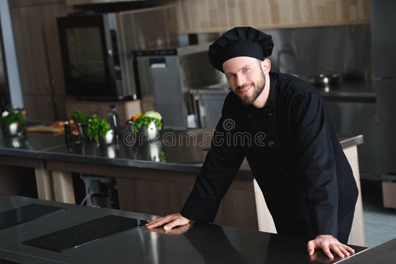 Handsome Chef Looking at Camera Stock Image - Image of selectivefocus ...
