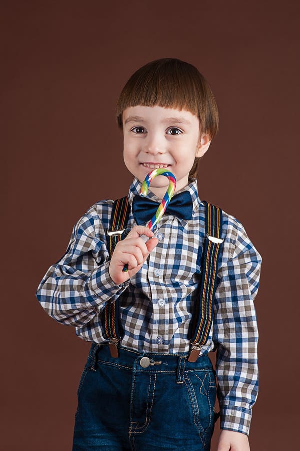 Handsome Child Boy Wearing Sunglasses Inside the Car Stock Photo ...