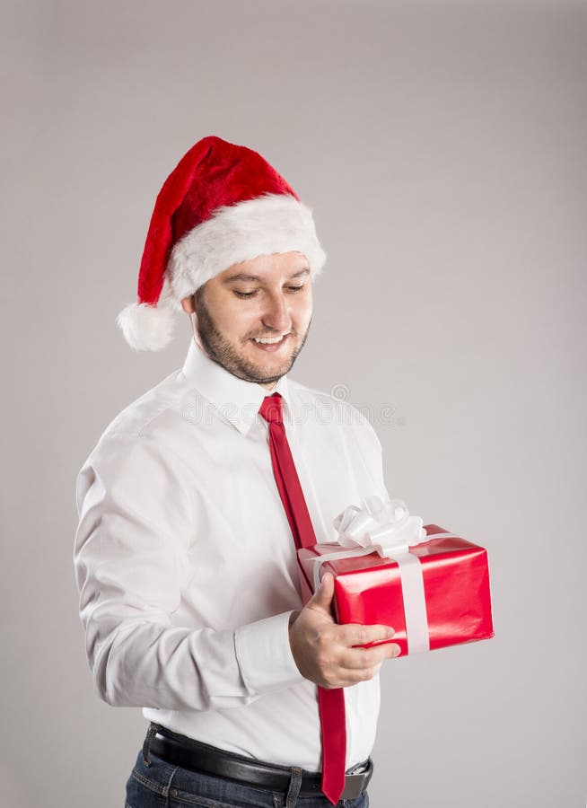 Handsome christmas man stock photo. Image of caucasian - 34135572
