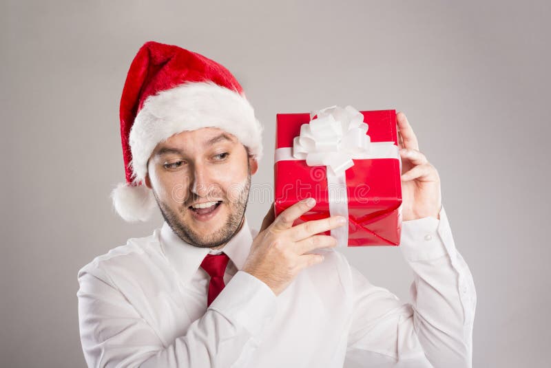 Handsome christmas man stock photo. Image of business - 34135660