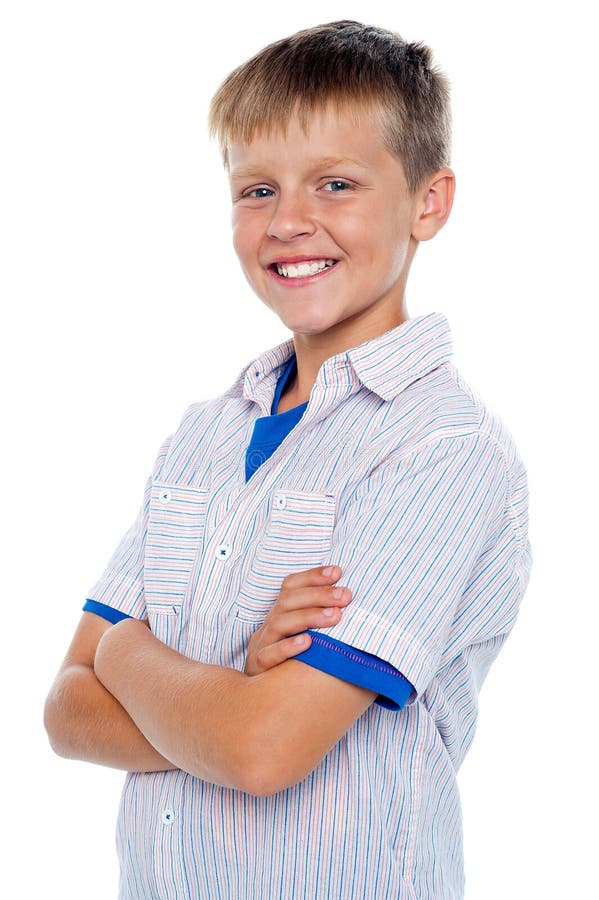 Handsome Confident Kid Posing in Style Stock Photo - Image of leisure ...
