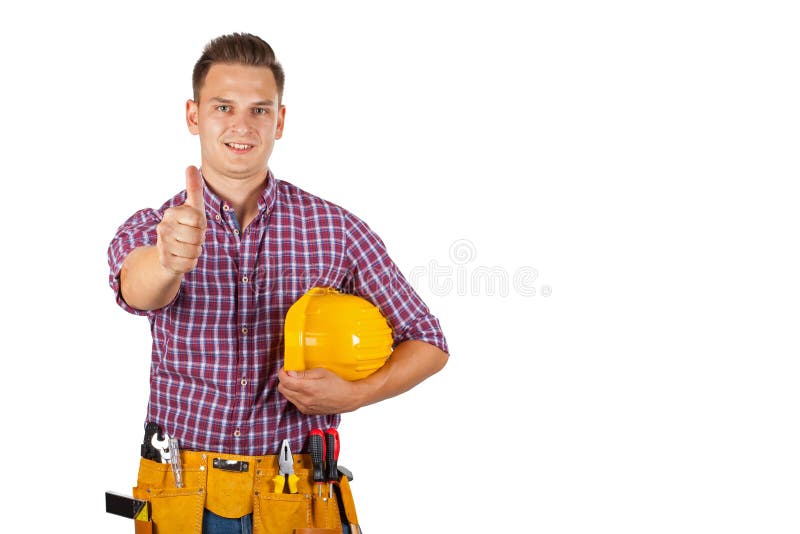 Handsome Construction Worker Stock Photo - Image of handyman ...