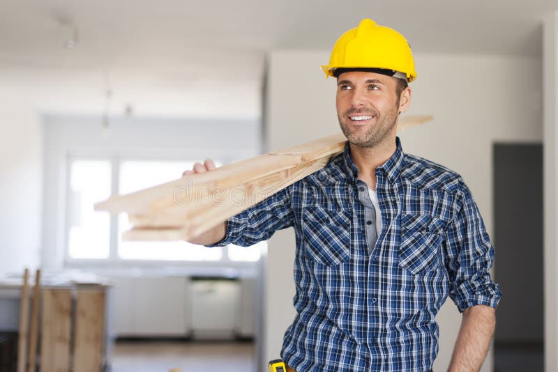 Handsome Construction Worker Stock Image - Image of away, housing: 39367537