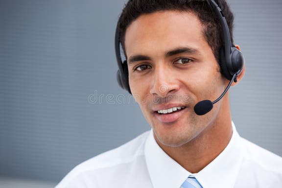 Handsome Customer Service Agent at Work Stock Photo - Image of ...