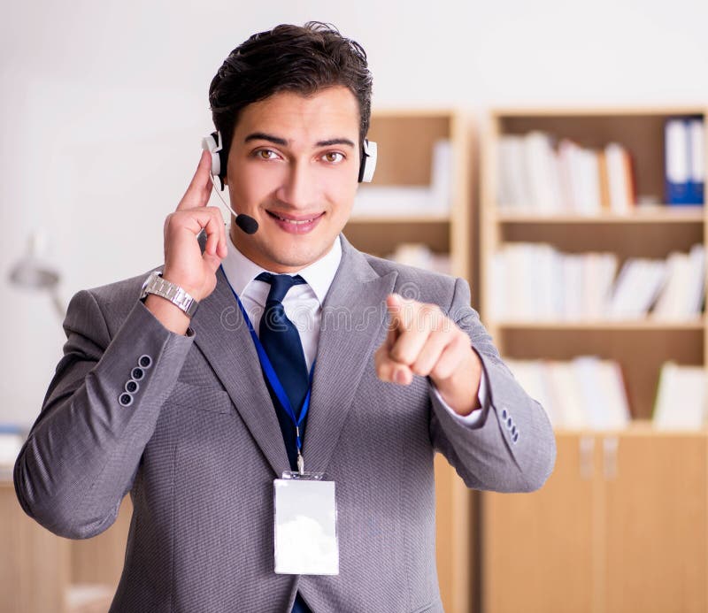 126 Handsome Customer Service Clerk Headset Stock Photos - Free ...