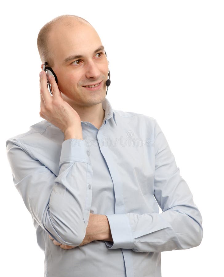 Handsome customer operator stock photo. Image of suit - 56984580