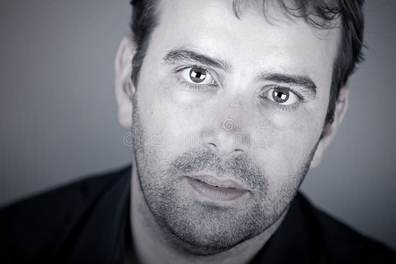 Handsome Deaf Male with Discreet Hearing Aid Stock Image - Image of ...