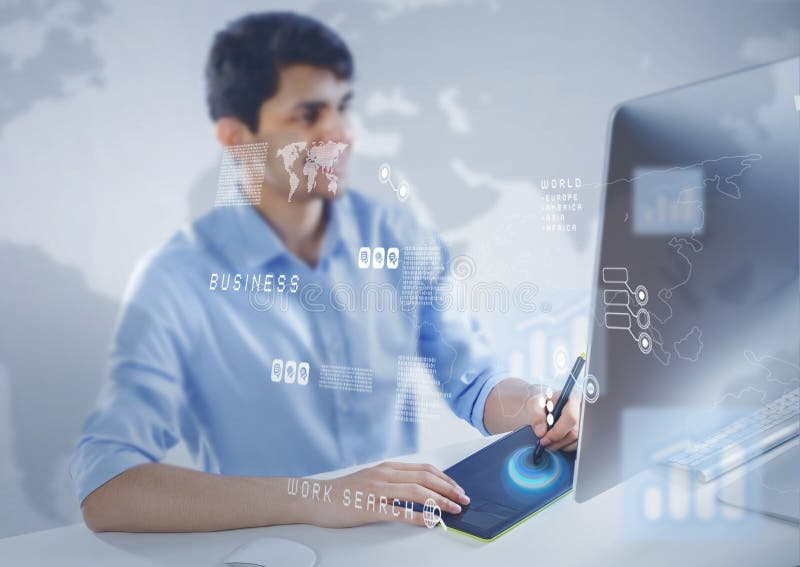 Handsome designer at work stock photo. Image of designer - 70757442