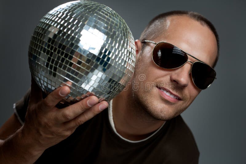 Handsome disco man stock photo. Image of holding, bright - 21747920
