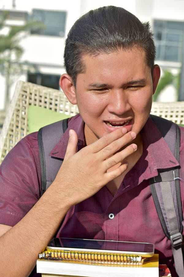 Handsome Diverse Boy Student Thinking Stock Image - Image of thoughts ...