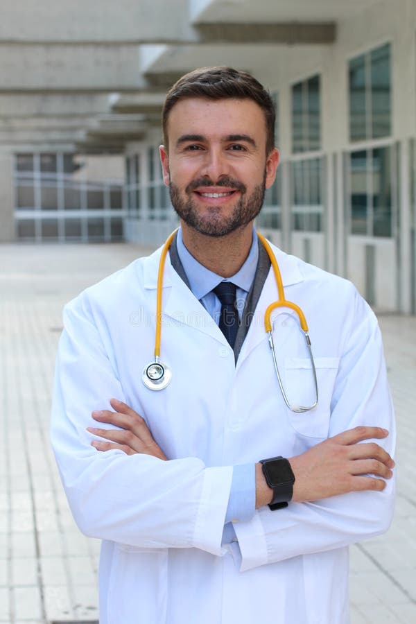 Handsome Doctor Wearing Withe Coat Stock Image - Image of clinic ...