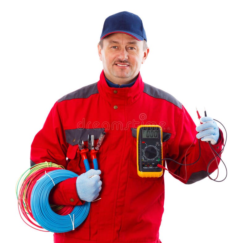 Handsome Electrician stock image. Image of manual, maintenance - 36334017