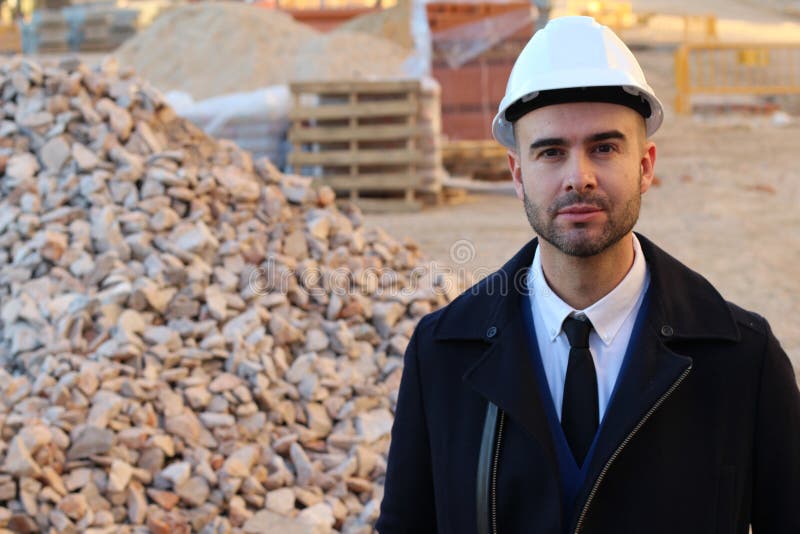 Handsome and Elegant Construction Worker Stock Photo - Image of hard ...