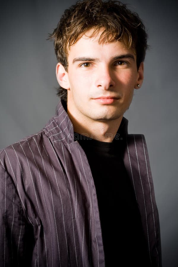 One Handsome Elegant Masculine Young Man Stock Photo - Image of ...