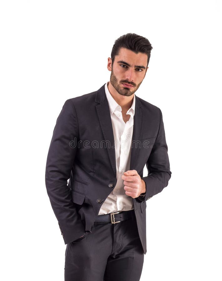 Handsome Elegant Young Man with Business Suit Stock Photo - Image of ...