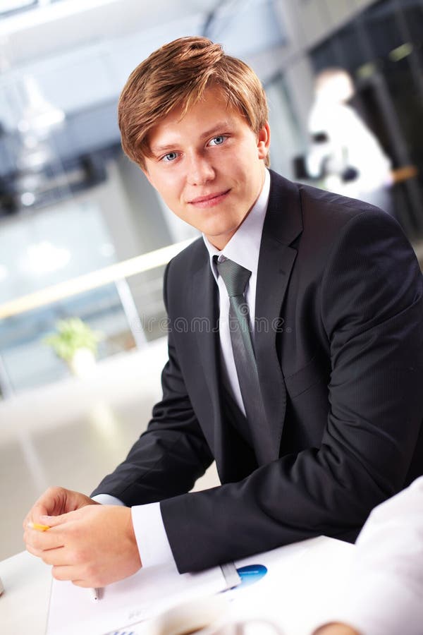 Handsome employee stock image. Image of cheerful, collar - 24515321