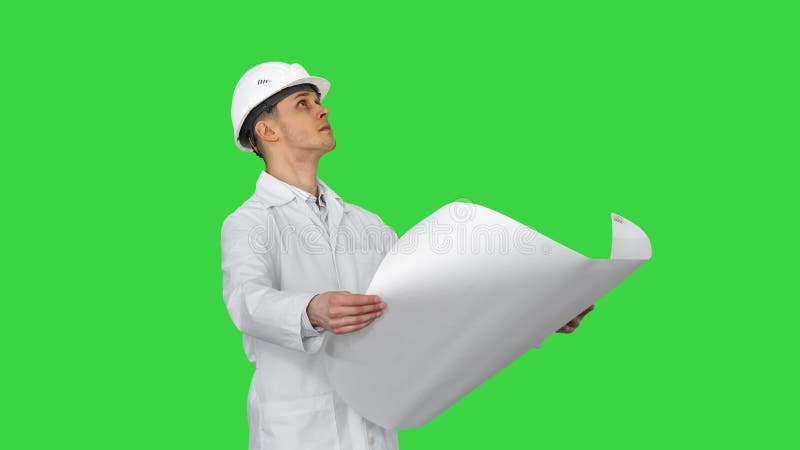 Handsome Engineer, Architect, Builder, Businessman, Wearing a White ...