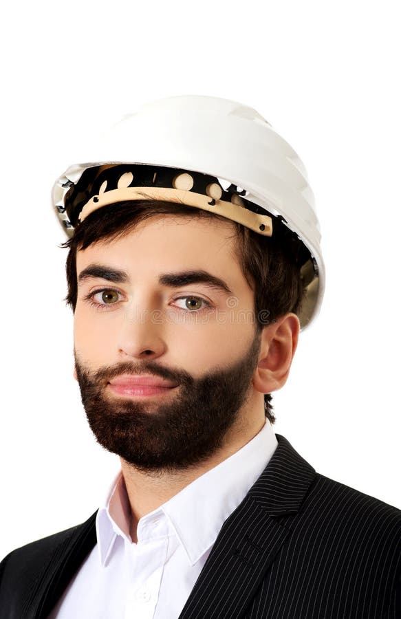 Handsome Engineer in Protective Helmet. Stock Photo - Image of ...