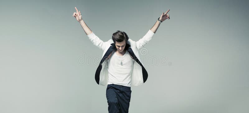Handsome Guy in Fantastic Mood Stock Photo - Image of confident, adult ...